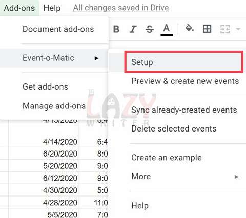 How to create Google Calendar events from Google Sheets - The Lazy Writer